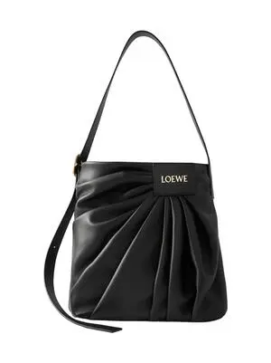 Loewe Gathered Leather Tote - Black