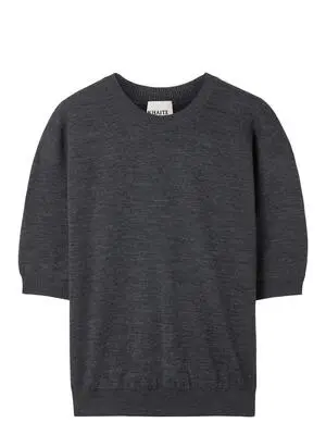 Khaite Faye Wool Sweater Dark Gray