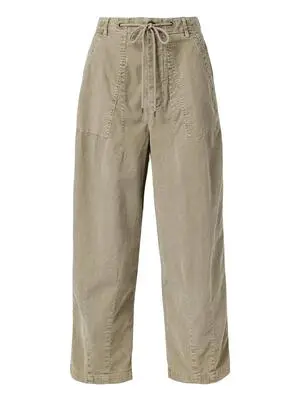 JAMES PERSE Cotton-blend Corduroy Barrel-leg Pants - Neutrals