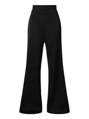 Galvan Satin Flared Pants - Black
