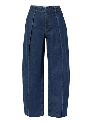 FRAME The Bowed Trouser Mid-Rise Barrel-Leg Jeans