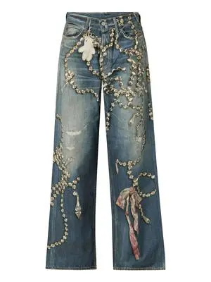 Acne Studios Trompe L'Oeil Printed Jeans Mid Denim