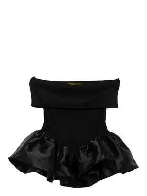 MARQUES' ALMEIDA Off-shoulder Peplum Top - Black