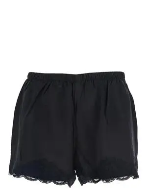 Gold Hawk Lace Silk Shorts - Black