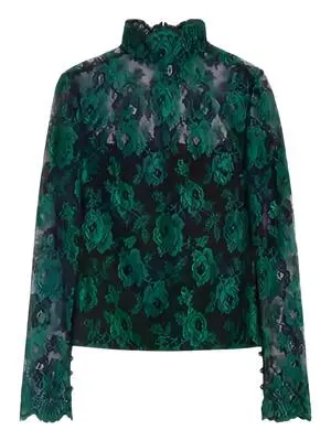 Valentino Garavani Floral Lace Blouse - Green