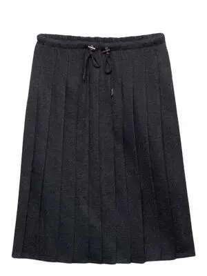 PRADA Pleated Jersey Midi Skirt