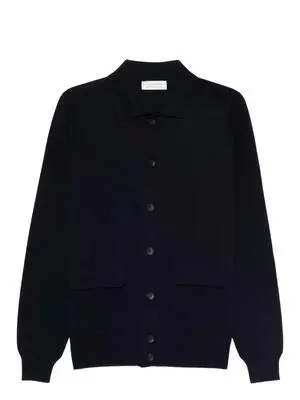 FILIPPO DE LAURENTIIS Pocket Button Merino Wool Cardigan - Blue