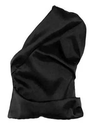 MARQUES' ALMEIDA Mikado Draped Asymmetric Top - Black