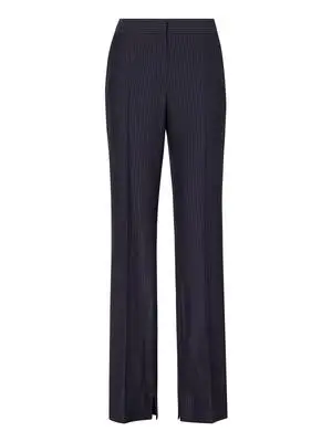 Fendi Pinstriped Wool Flared Trousers - Multicolour