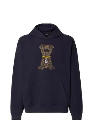 Fendi Ff Jacquard Patch Cotton Sweatshirt - Blue