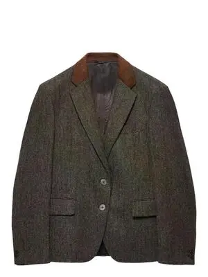 Prada Wool Chevron Jacket - Brown
