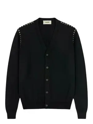 A PAPER KID Studded Cardigan - Black