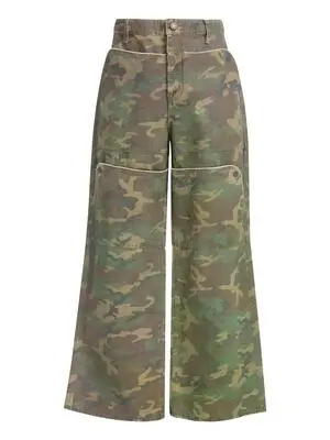 Guess Panelled Camouflage Jeans - Green