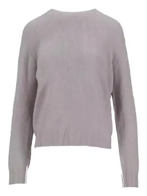 LA ROSE Ribbed Round-neck Sweater - Grey