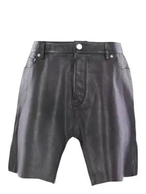 AUGUST BARRON Leather Side-pockets Shorts - Black