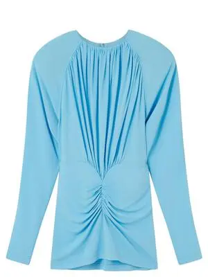 Stella McCartney Pleated Long-sleeve Midi Dress - New Sky Blue