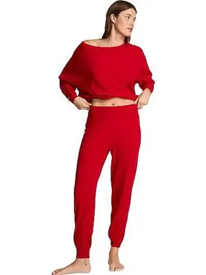 Victoria's Secret Luxe Knit Jogger Pants - Red