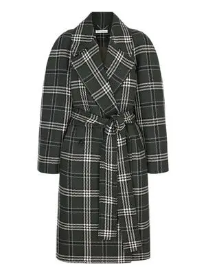 EMILIA WICKSTEAD Lilabet Shetland Tartan Coat - Green
