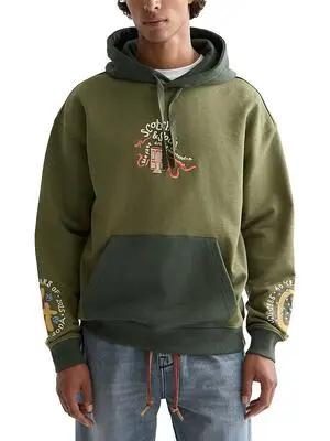 Scotch & Soda 40th Anniversary Color Block Hoodie - Olive Vine