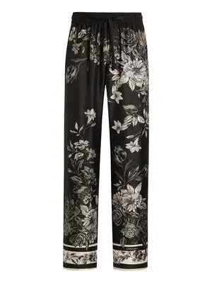 Dolce & Gabbana Flower Bouquet-print Twill Trousers - Multicolor