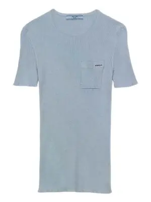 Prada Silk Crew-neck Top - Blue