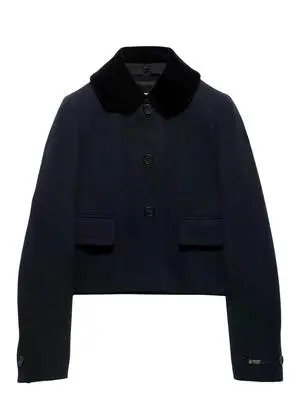 Prada Velvet-collar Jacket - Blue
