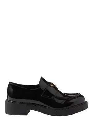 Prada Patent-finish Leather Loafers - Black