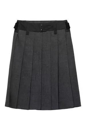 Prada Pleated Midi Skirt - Grey