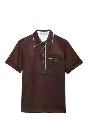 PRADA Patch-Pocket Raw-Cut Polo Top