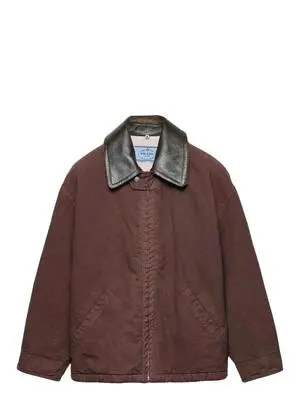 Prada Jacket With Triangle Logo - Brown