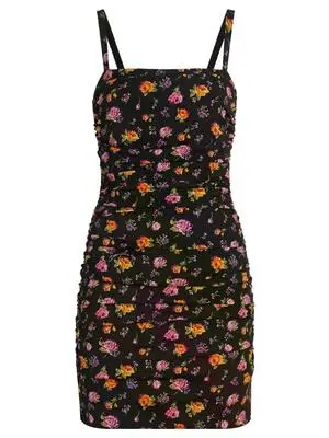 DOLCE & GABBANA Floral Print Ruched Mini Dress