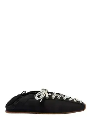 GANNI Lace-up Ballet Flats - Black