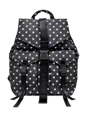 GANNI Polka Dot Buckle Backpack - Black