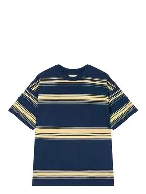 STUDIO TOMBOY Striped Cotton T-shirt - Blue