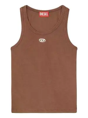 DIESEL Logo-detail Tank Top - Brown