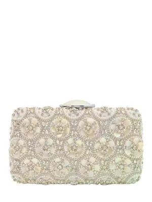 Oscar De La Renta Embellished Floral Clutch - Neutrals