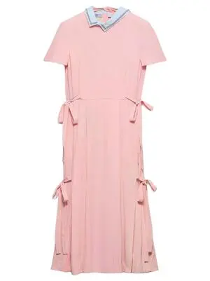 Prada Bow-embellished Crepe Midi Dress - Pink