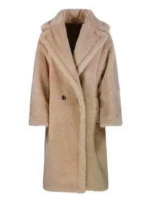 Max Mara Double-breasted Fur Coat - Neutrals