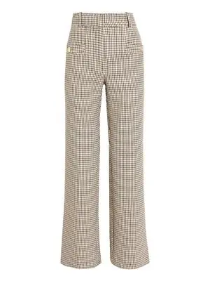 Derek Lam 10 Crosby Gille Checked Tweed Flared Pants - Beige