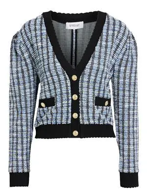 Derek Lam 10 Crosby Metallic Jacquard-knit Cardigan - Blue