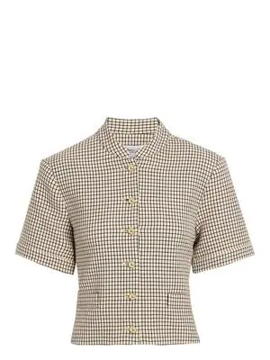 Derek Lam 10 Crosby Grace Cropped Tweed Top - Beige