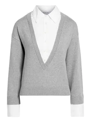 Derek Lam 10 Crosby Rida Layered Top - Gray