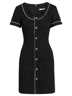Derek Lam 10 Crosby Ciara Embellished Metallic Tweed Mini Dress - Black
