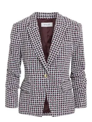 Derek Lam 10 Crosby Ruched Cotton-blend Tweed Blazer - Chocolate