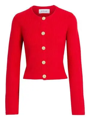 Derek Lam 10 Crosby Nebula Ribbed Wool-blend Cardigan - Red
