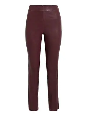 Derek Lam 10 Crosby Thessaly Leather Skinny Pants - Burgundy