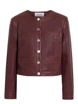 Derek Lam 10 Crosby Penny Leather Jacket - Burgundy
