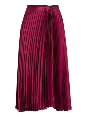 Derek Lam 10 Crosby Liriel Pleated Charmeuse Midi Skirt - Plum