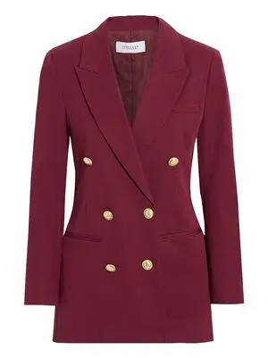 Derek Lam 10 Crosby Walter Double-breasted Cotton-blend Twill Blazer - Plum