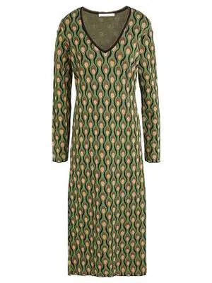 Malìparmi Multicolor Midi Dress - Green